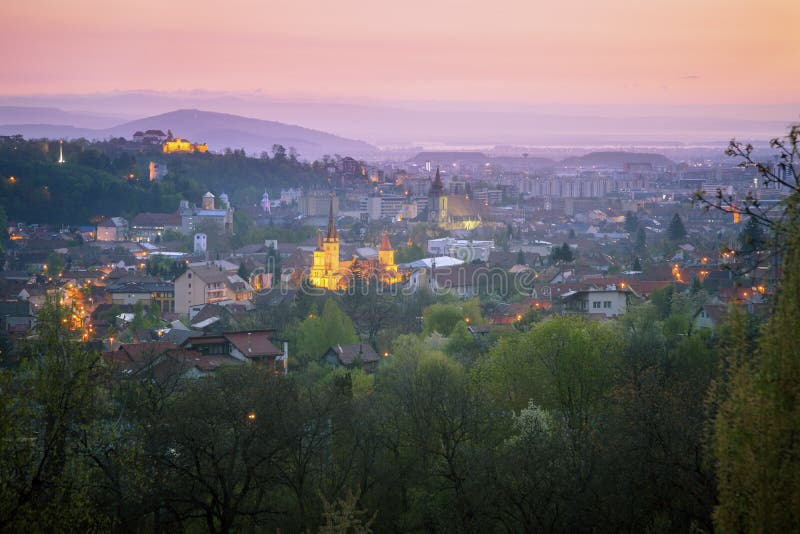 Architecture of Brasov at Sunrise Stock Photo - Image of architecture ...