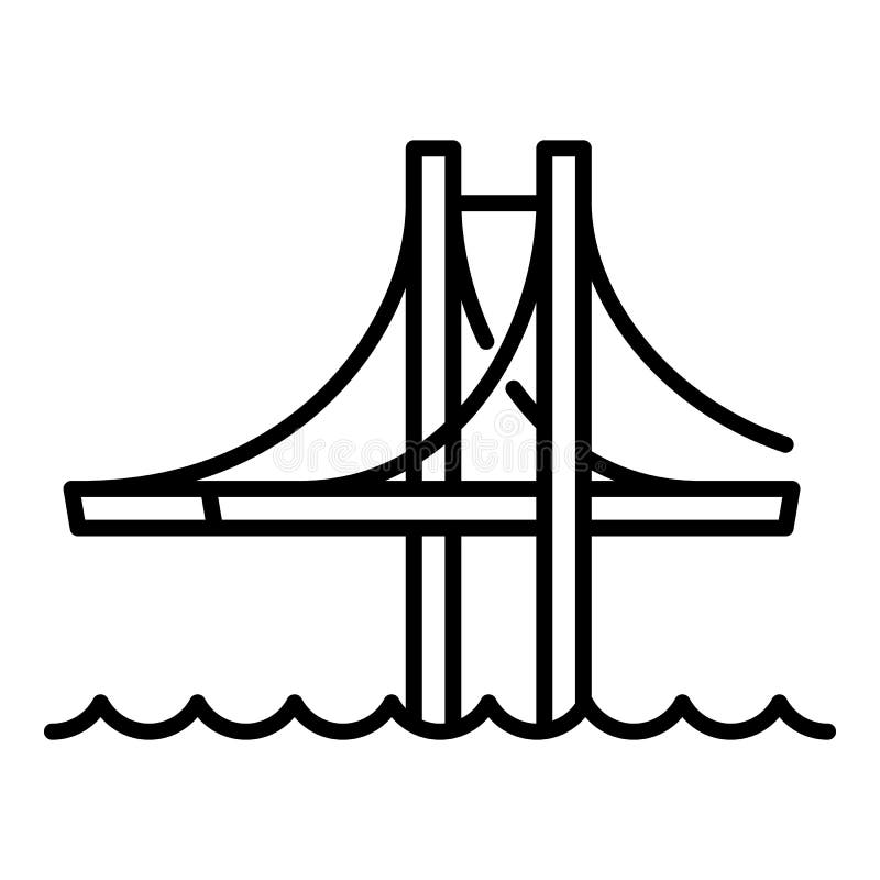 Architecture Bridge Icon, Outline Style Stock Vector - Illustration of ...