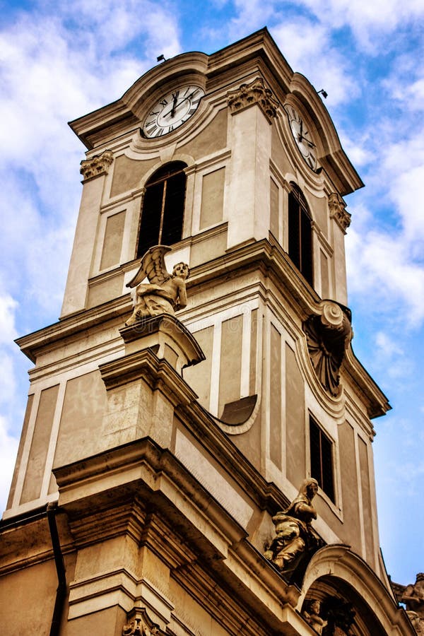 Architecture in Budapest, the Dome on Which the Clocks Stock Image ...