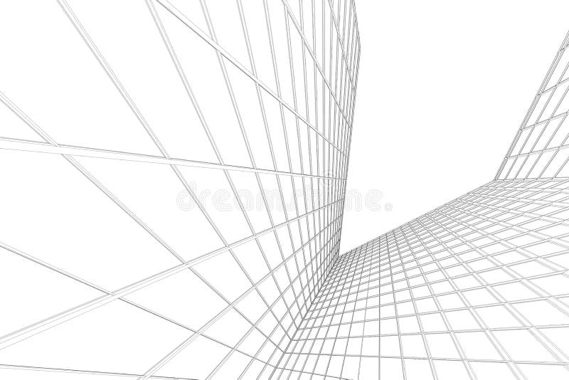 Abstract Architectural Background. White Blueprint Stock Illustration ...