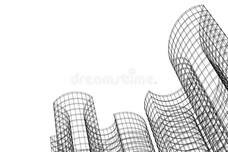 Linear Architectural Sketch Concept Abstract Building Stock ...