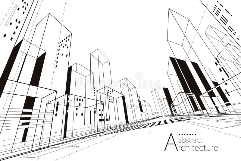 Architecture Building Construction Perspective Design, Abstract Modern ...