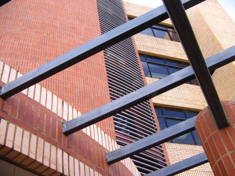 Architecture and Building Construction with Structural Steel and Red ...