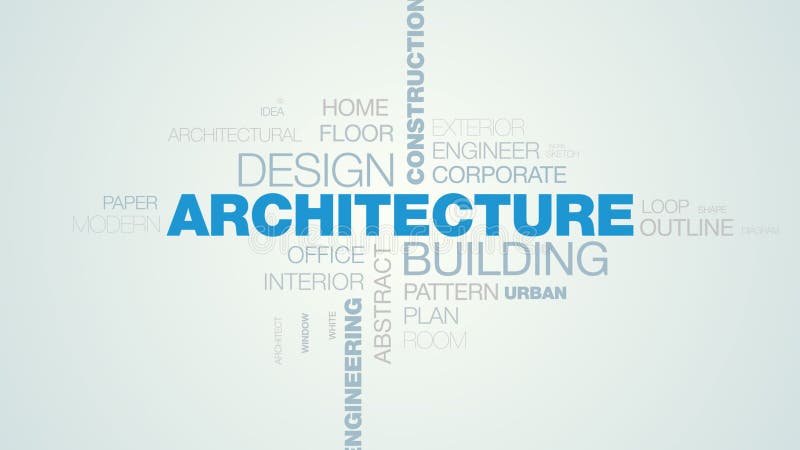 Architecture Building Design Construction Blueprint Word Cloud Appears ...