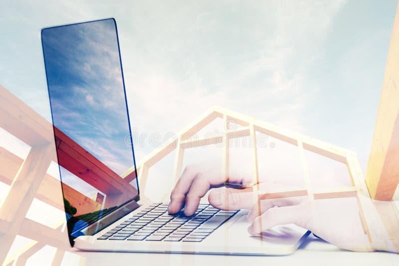 Architecture, Building Design. Hands of an Architect are Working on the ...