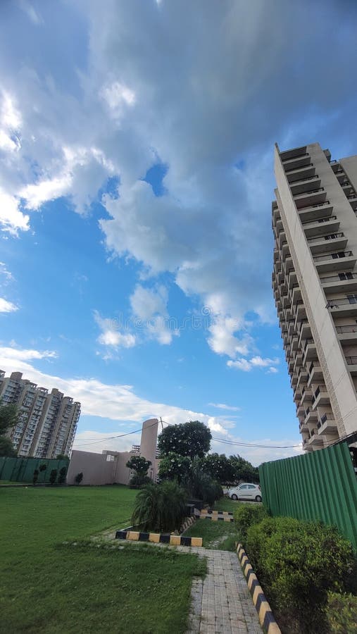 Architecture Building Sky Blue Rain Flower Dreams Happy Face Stock ...