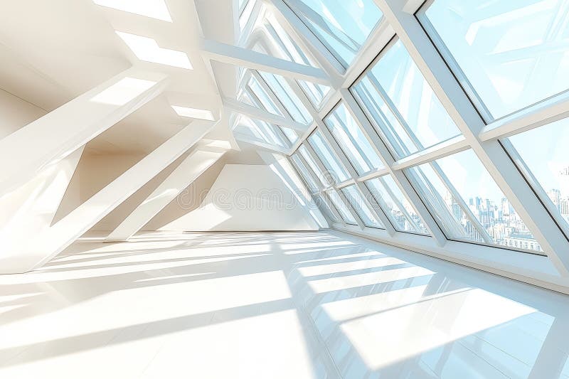 Architecture Building Window with Abstract Concrete Design. Stock Image ...