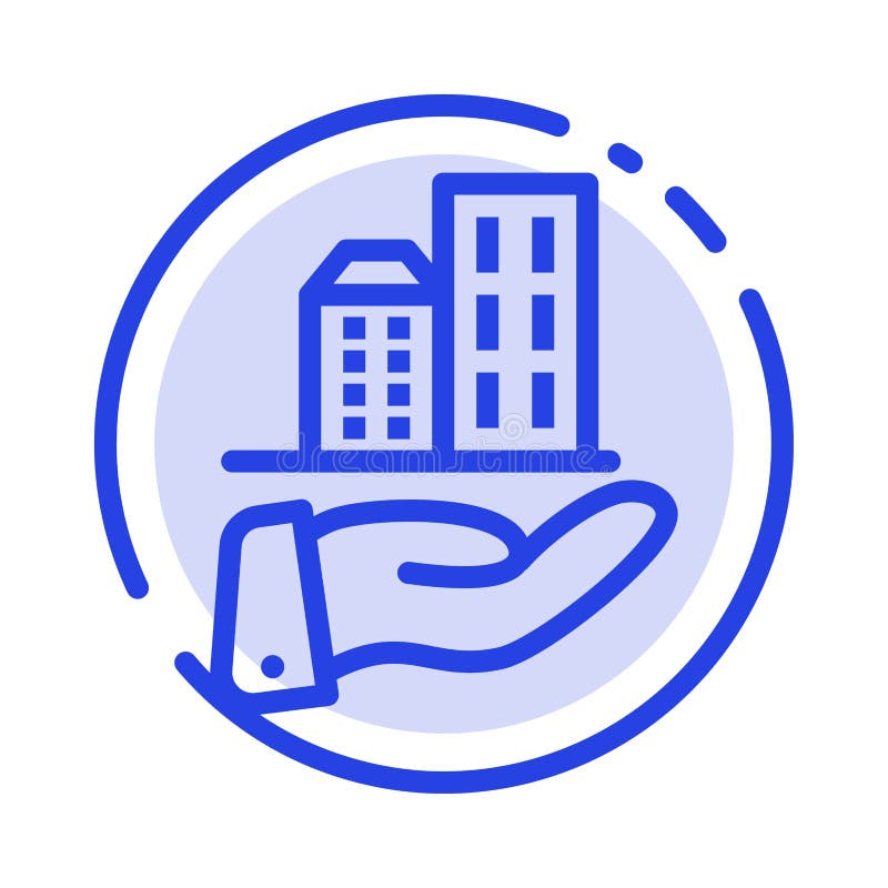 Architecture, Business, Modern, Sustainable Blue Dotted Line Line Icon ...