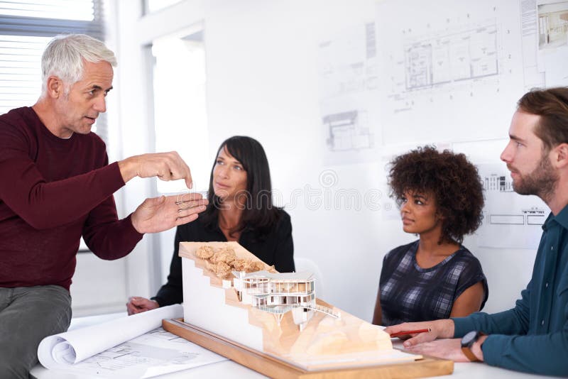Architecture, Business People and Building Model with Teamwork ...