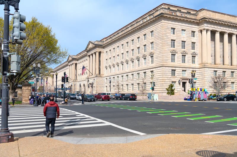 Architecture and Busy Streets of Washington City Editorial Photo ...