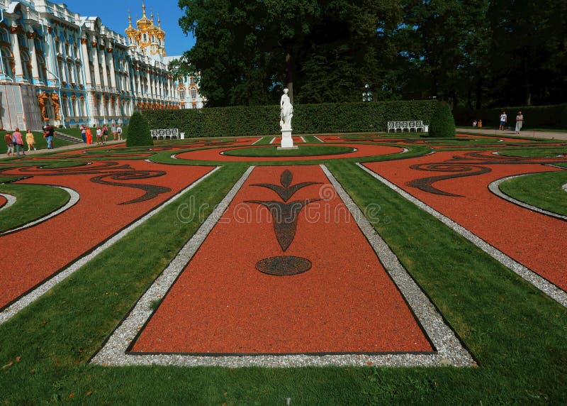 Architecture of the Catherine Park in Pushkin Stock Image - Image of ...