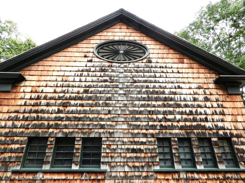 Architecture Using Cedar Shake on Historic NYS Building Stock Photo ...