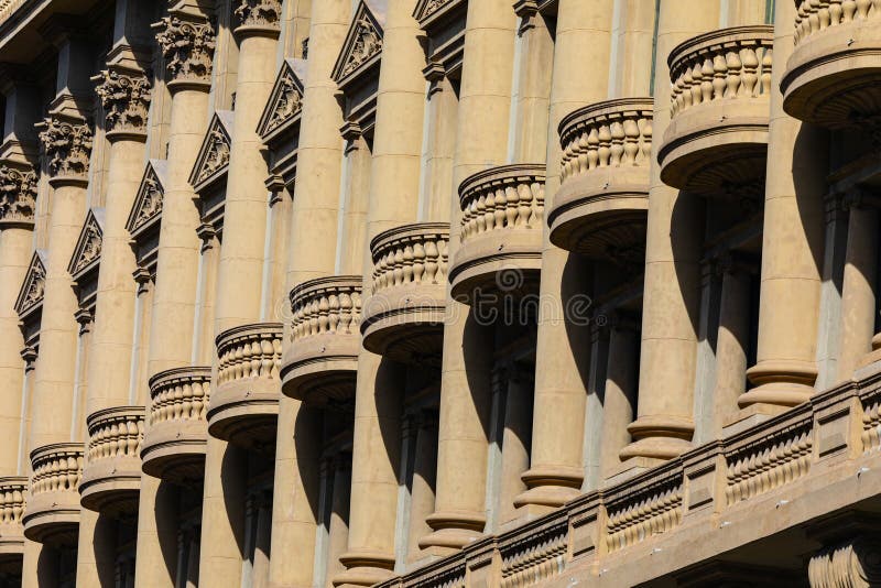 Architecture with Columns and Balcony Stock Photo - Image of column ...
