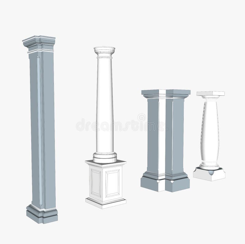 Architecture Columns Details Vector Image,architectural Decoration ...