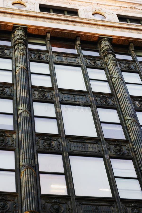 Architecture Columns On Urban Buildings Stock Photo - Image of city ...