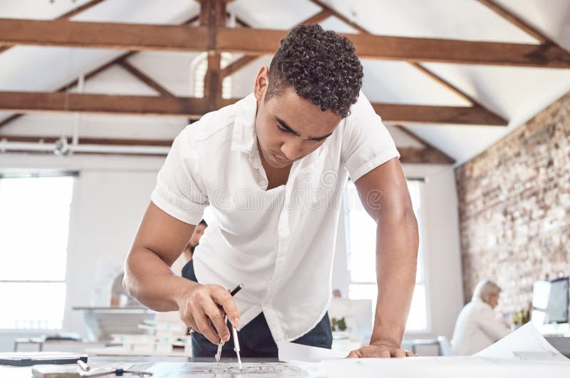 Architecture, Compass and Designer Engineering an Office Building ...