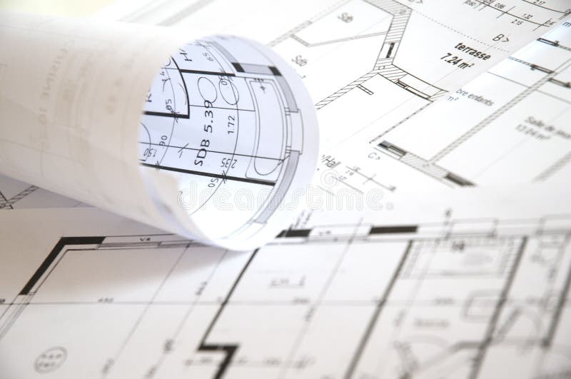 Architecture Composition with House Plans Stock Image - Image of design ...