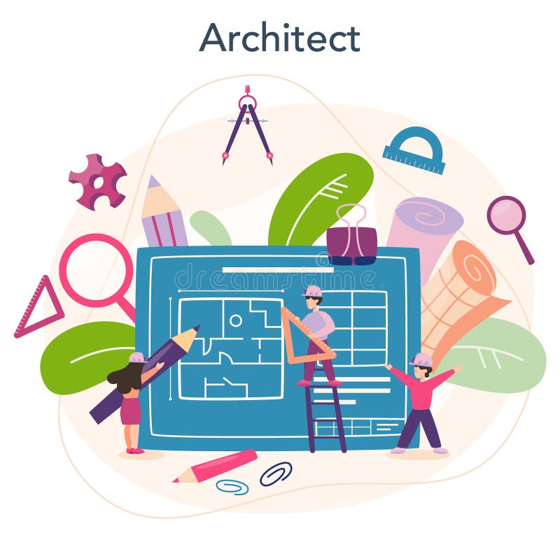 Architecture Concept. Idea of Building Project and Construction Stock ...