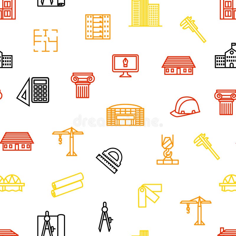 Construction Seamless Pattern Background. Vector Stock Vector ...