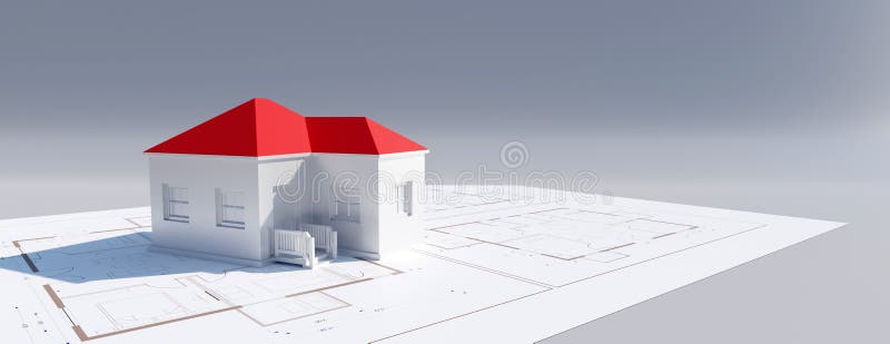 Architecture Construction Design, Blueprint Plan. House Building Model ...