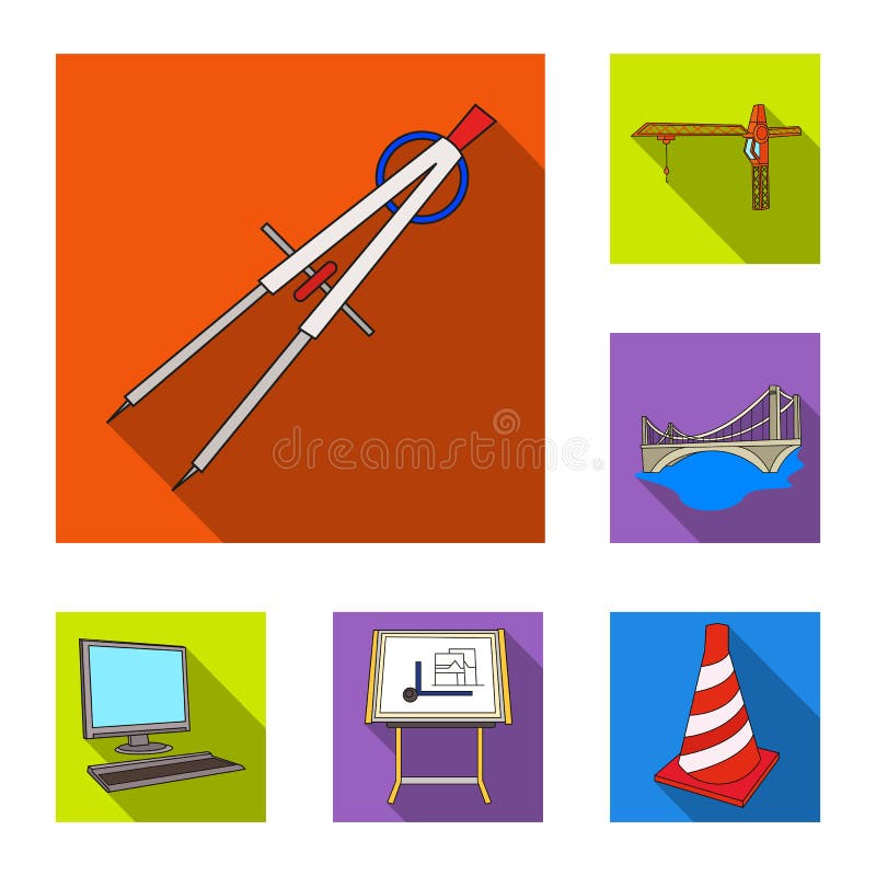Architecture and Construction Flat Icons in Set Collection for Design ...