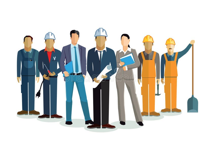 Architecture and Construction Team Stock Vector - Illustration of ...