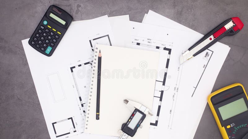 Construction Tools Appear on Bottom of Dark Theme. Stop Motion Stock ...