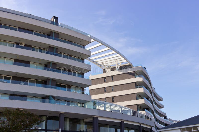 Architecture Curved Building Stock Photo - Image of balcony ...