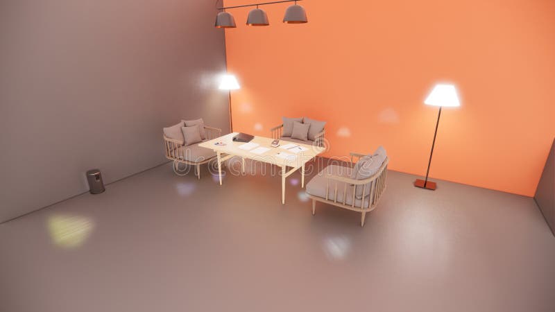 Architecture 3D Residential Perspective Interior Illustration Stock ...