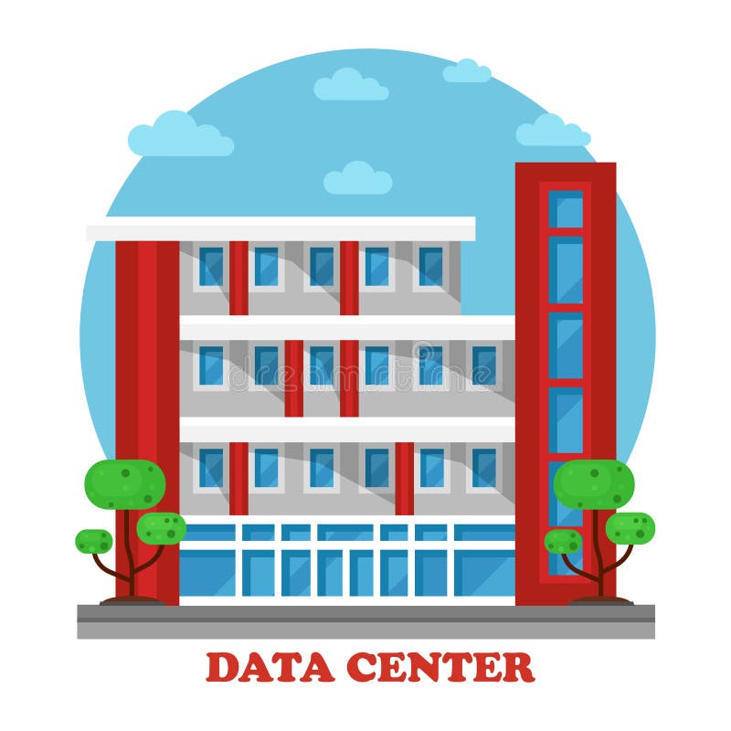 Architecture of Data Center Building for Storage Stock Vector ...