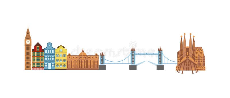 Architecture De Tourisme D'Eurotrip Illustration de Vecteur ...