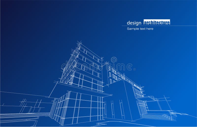 Architectural Concept on Cubic Modern Hotel Building in Sketch Mode ...