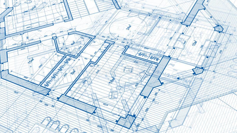 Architecture Design: Blueprint Plan - Illustration of a Plan Mod Stock ...
