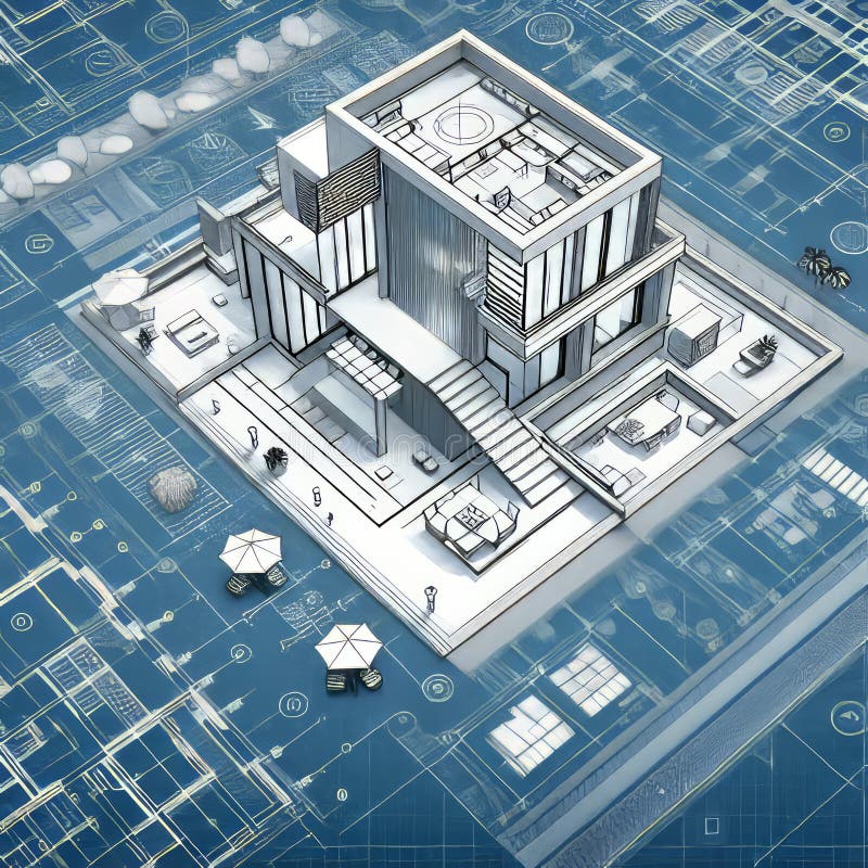 Architecture Design: Blueprint Plan - Illustration of a Plan Mod Stock ...
