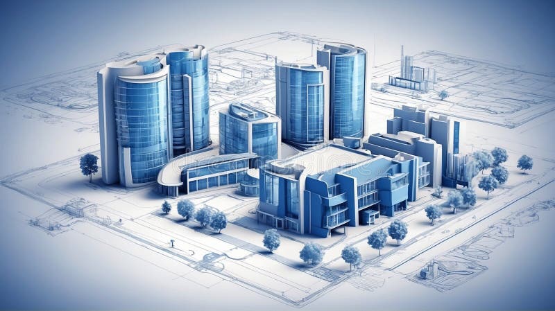 Architecture Design Blueprint Plan of a Plan Modern Residential ...