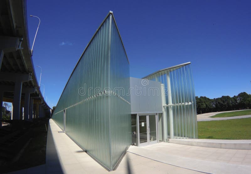 Architecture and Design of the Building with Lines and Glass Wall Stock ...