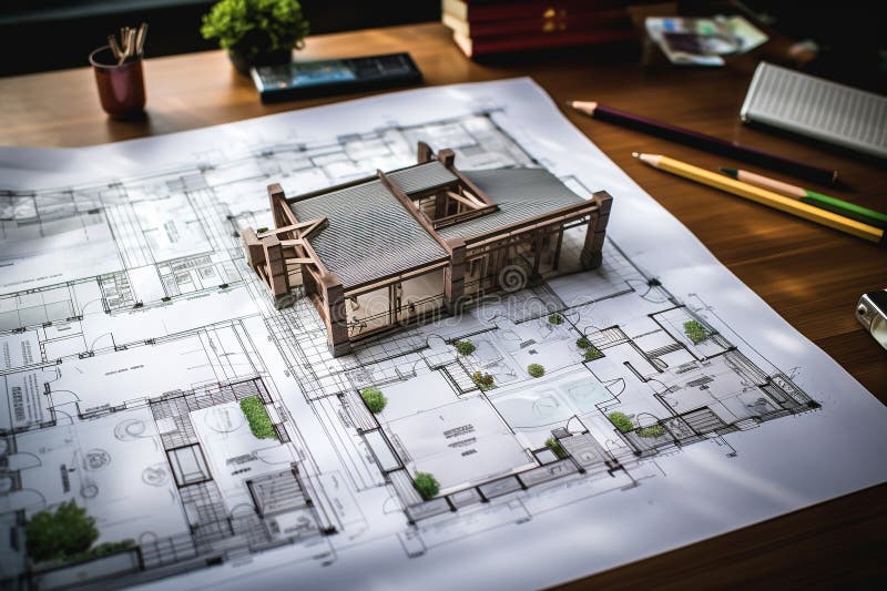 Abstract Architecture Drawing and Planning Background Illustration ...