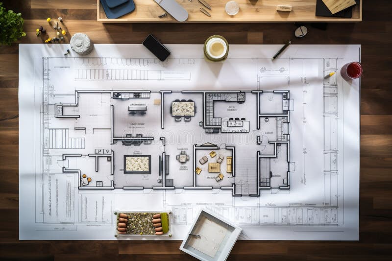 Abstract Architecture Drawing and Planning Background Illustration ...