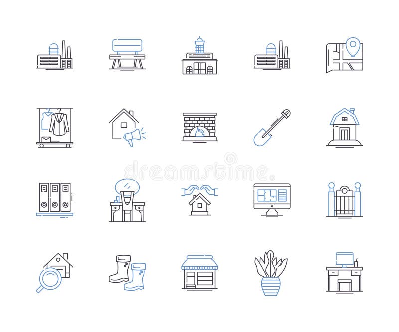 Architecture Design Outline Icons Collection Design Architecture Structure Building