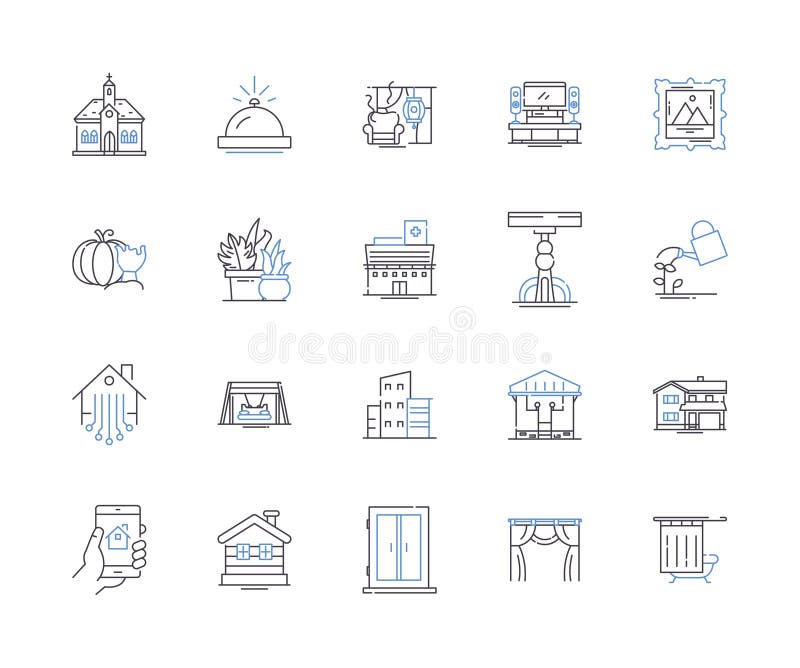 Architecture Design Outline Icons Collection Design Architecture Structure Building