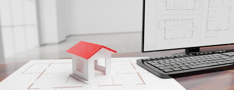 Architecture Design, Residential Building Model and Computer on ...