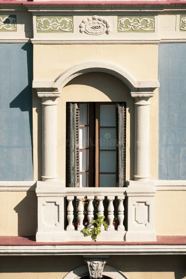 Beautiful Balcony on the Facade of an Old Building Stock Image - Image ...