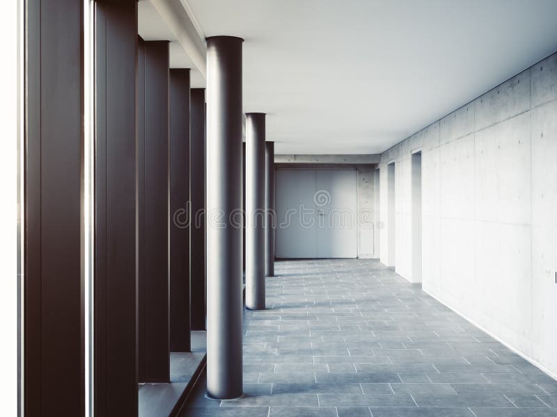 Architecture Detail Columns Modern Building Minimal Space Stock Image ...