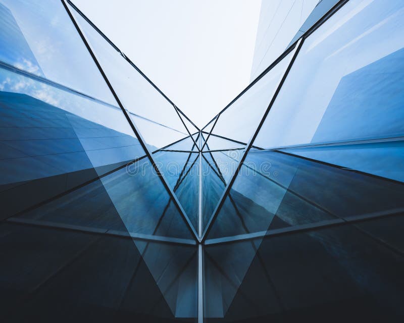 Glass Facade Reflection Modern Building Architecture Abstract ...