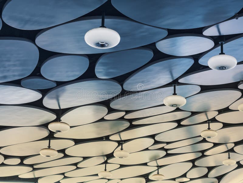 Architecture Detail Pebble Form Pattern with Lighting Interior ...