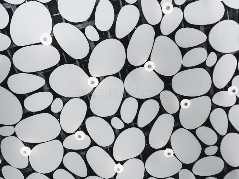 Architecture Detail Pebble Form Pattern with Lighting Interior ...