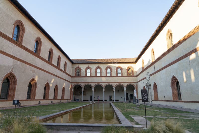 Architecture Details with Castello Sforzesco from Milano Stock Photo ...