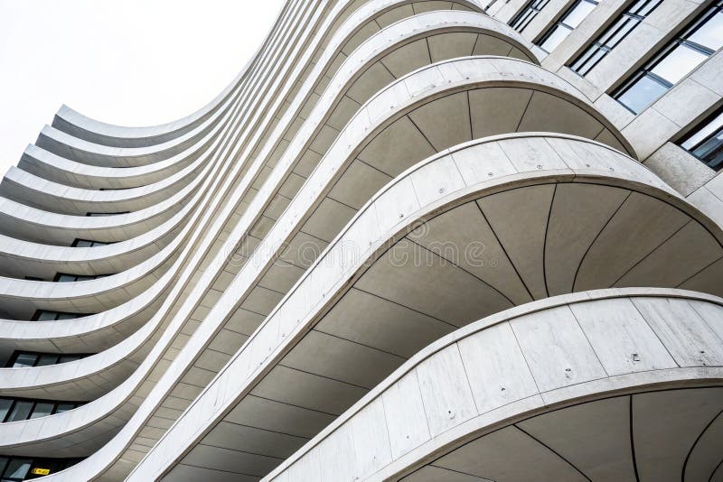 Architecture Details Cement Curve Modern Building Space Stock ...