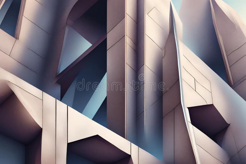 Architecture Details Cement Wall Geometric Shape Modern Building Space ...