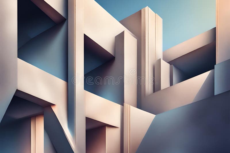 Architecture Details Cement Wall Geometric Shape Modern Building Space ...